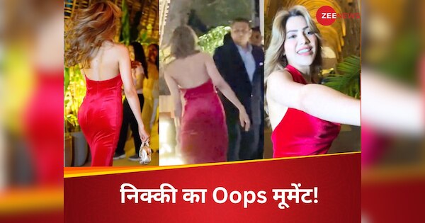 bigg boss tamboli nikki tamboli oops moment in backless gown gone viral on the social media ...