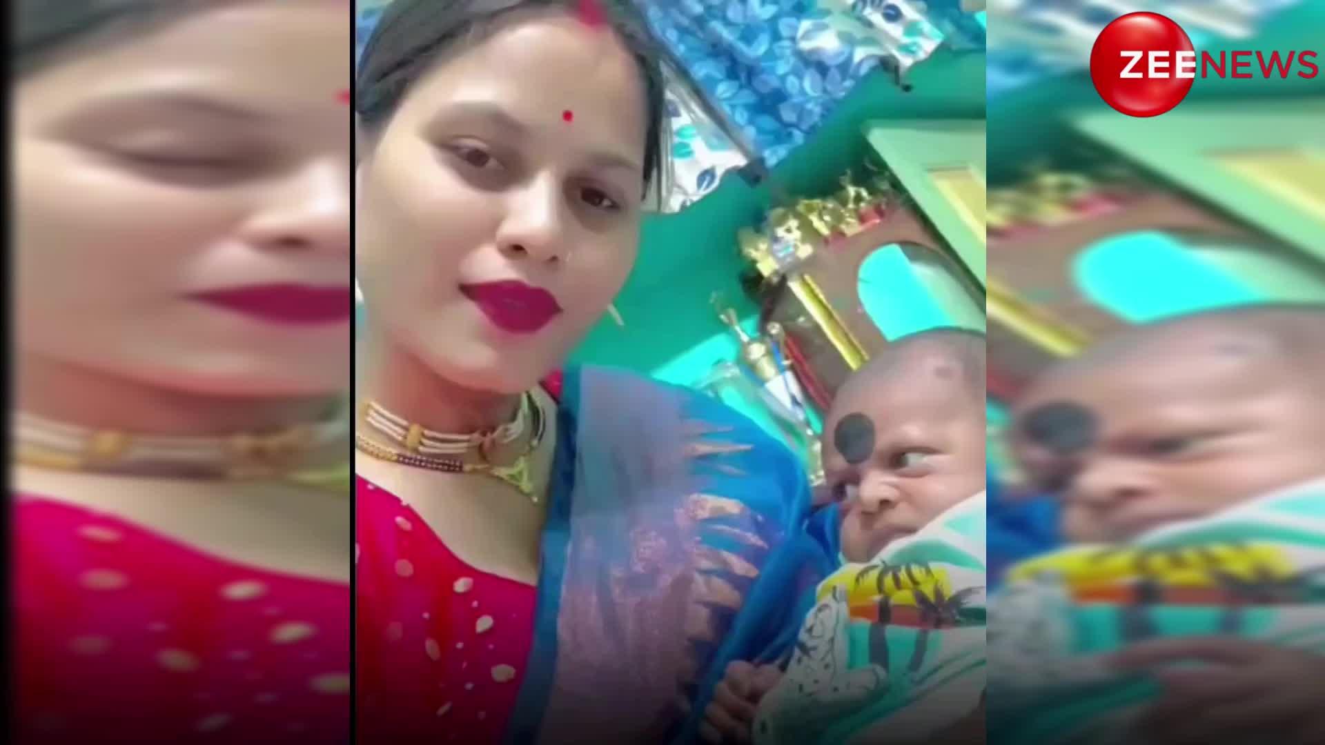 in a viral video baby can be seen angry over his mom making reels users ...
