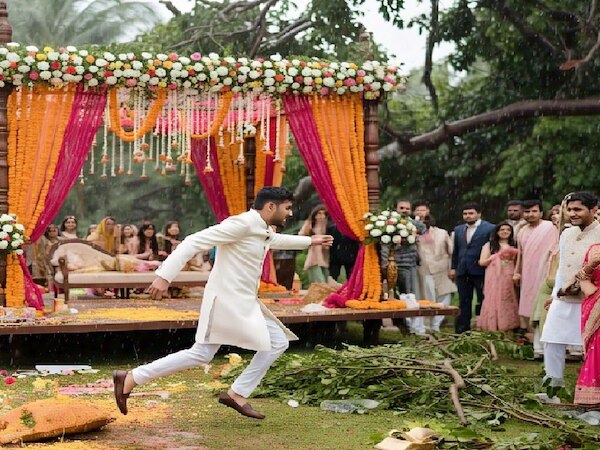 basti storm wreaked havoc at wedding pandal flew away in air groom ran ...