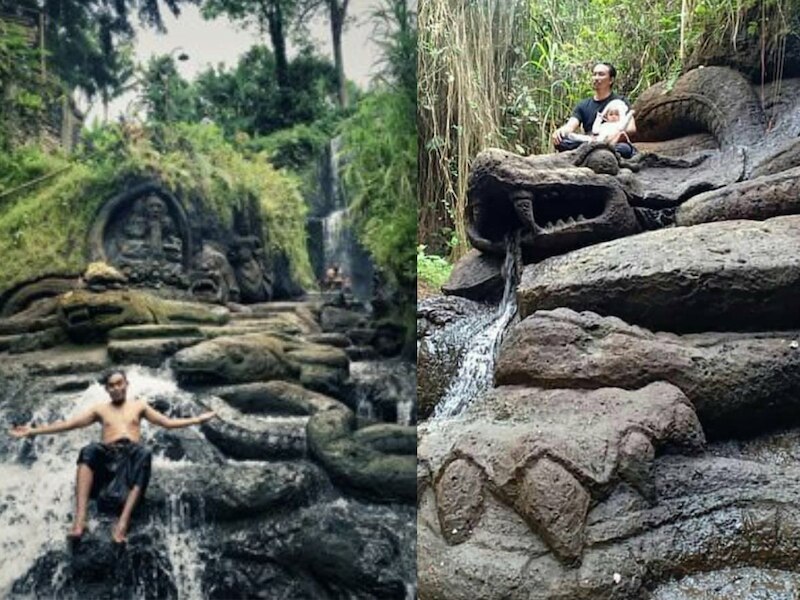 कहां है सांपों वाला पहाड़? | Snake Waterfall In Indonesia Taman Beji ...