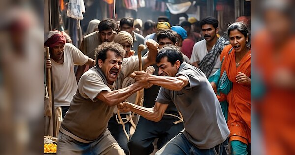 chat vendors clashed with sticks over customers reminiscent of Baghpat ...
