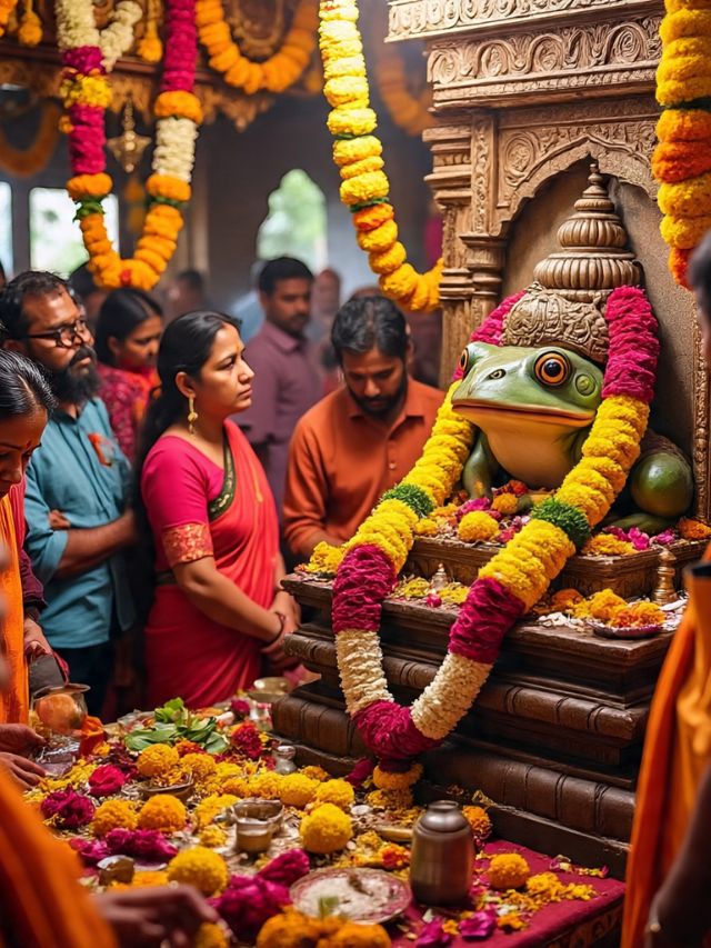 worship of frog at Narmadeshwar Mahadev mandir in Lakhimpur Kheri ...