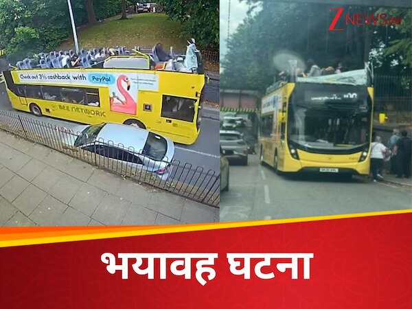 UK Manchester Chilling Moment Roof Of Double Decker Bus Ripped Off By ...