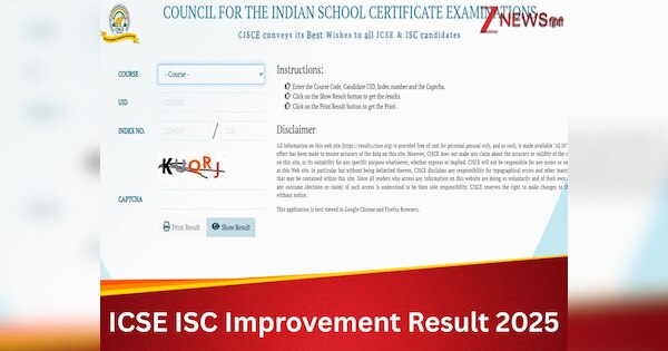 ICSE ISC Improvement Exam Result 2025 Declared by CISCE on cice org ...
