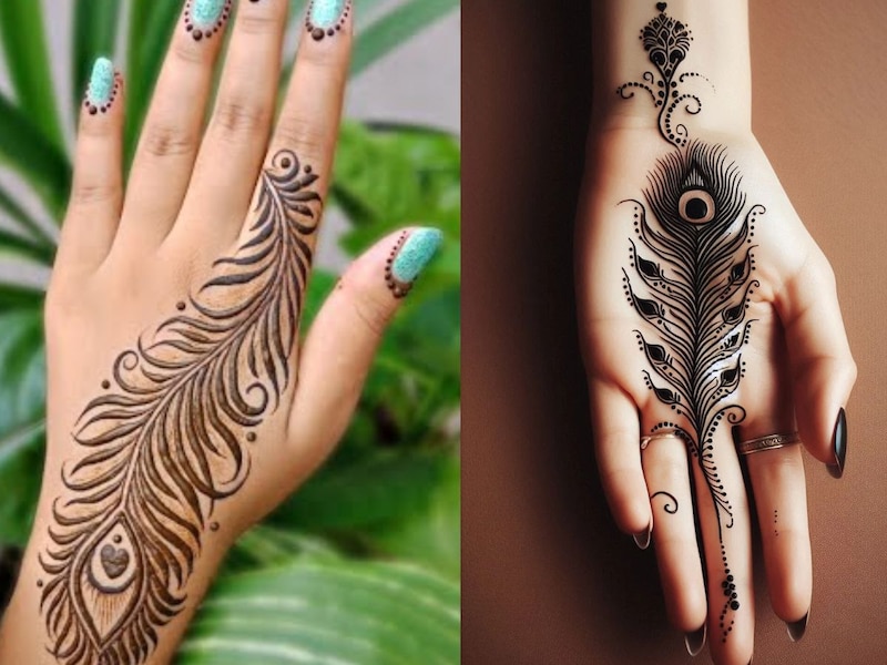 5 mor pankh mehndi designs are best for Janmashtami 2025 | जन्माष्टमी ...