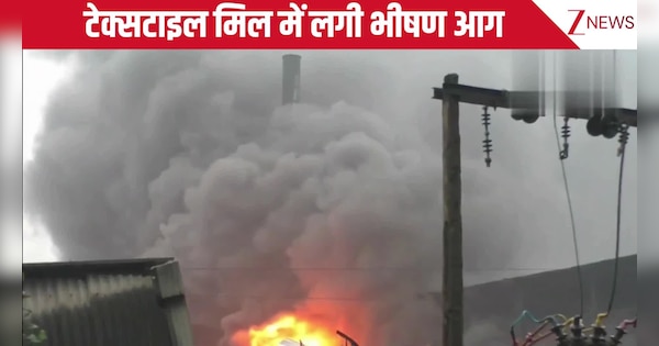huge Fire broke out at textile mill in Jolva village in Surat clouds of ...