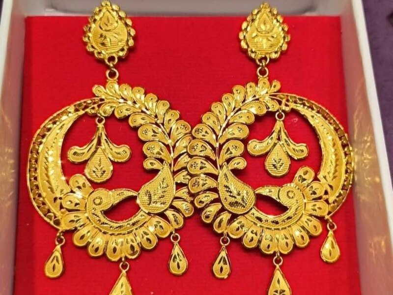 latest gold jhala earrings design trending gold earring designs | गोल्ड ...