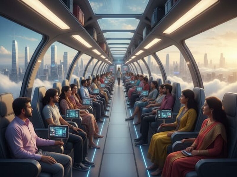 Flying train in the sky of India How will the views look and people ...