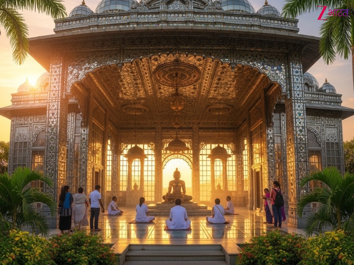 indore glass temple unique architecture spirituality meditation tourist ...