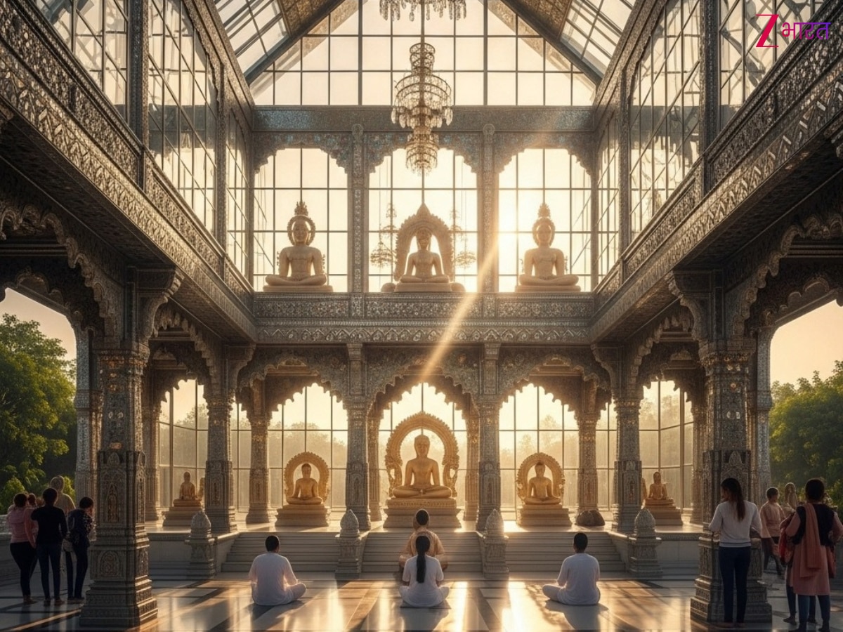 indore glass temple unique architecture spirituality meditation tourist ...