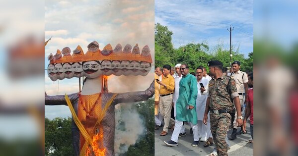 elephant burn effigy of Ravana on Vijayadashami in Bagaha | बगहा में विजयादशमी की धूम, पारंपरिक ...