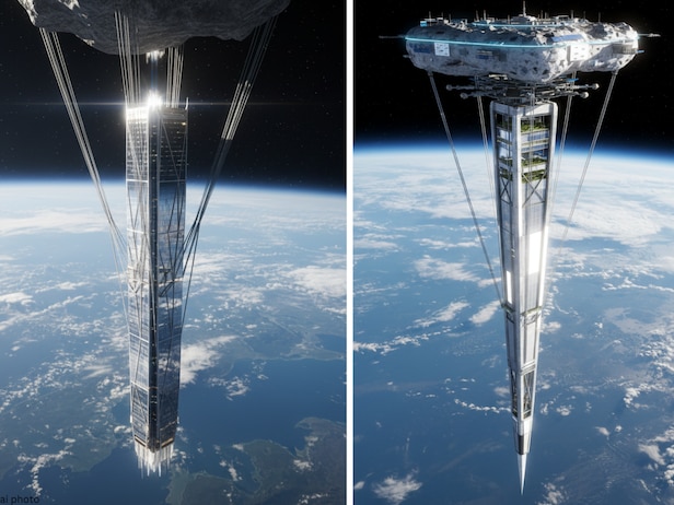 Analemma tower worlds first space hanging skyscraper design by clouds ...
