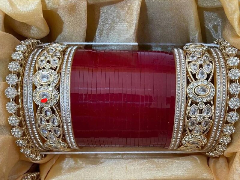 Latest Bridal Chooda design see red to pink color bangles for marriage ...