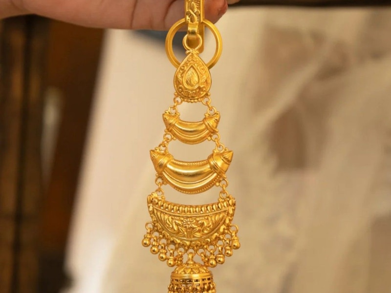 latest gold plated key chain designs trending bridal chabi challa ...