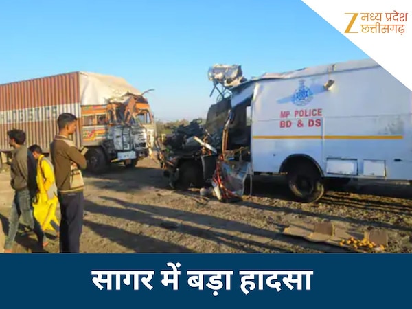 mp major road accident in sagar 4 policemen death in police van ...