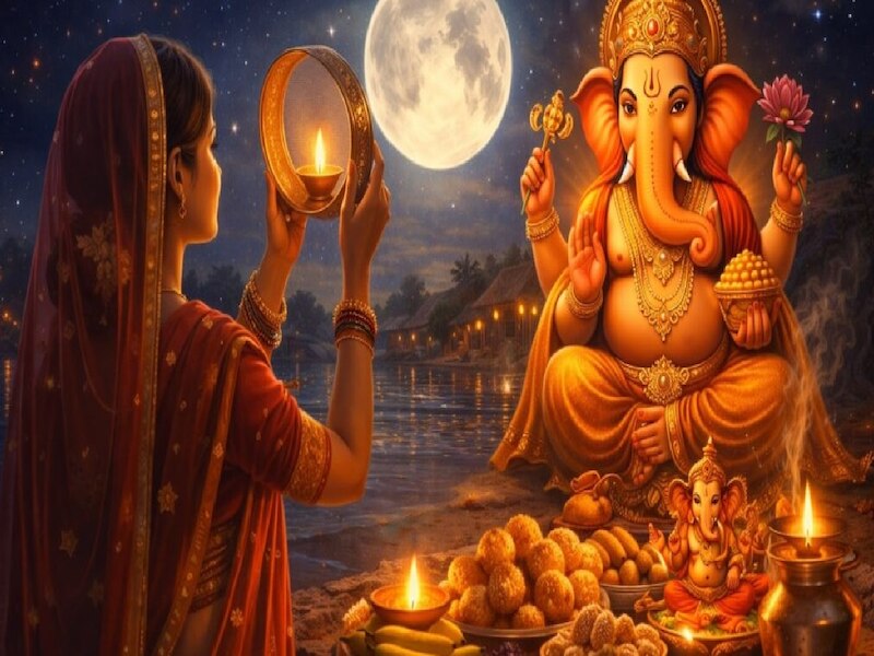 sakat chauth 2026 aaj up me chand kab nilega moonrise time in lucknow ...