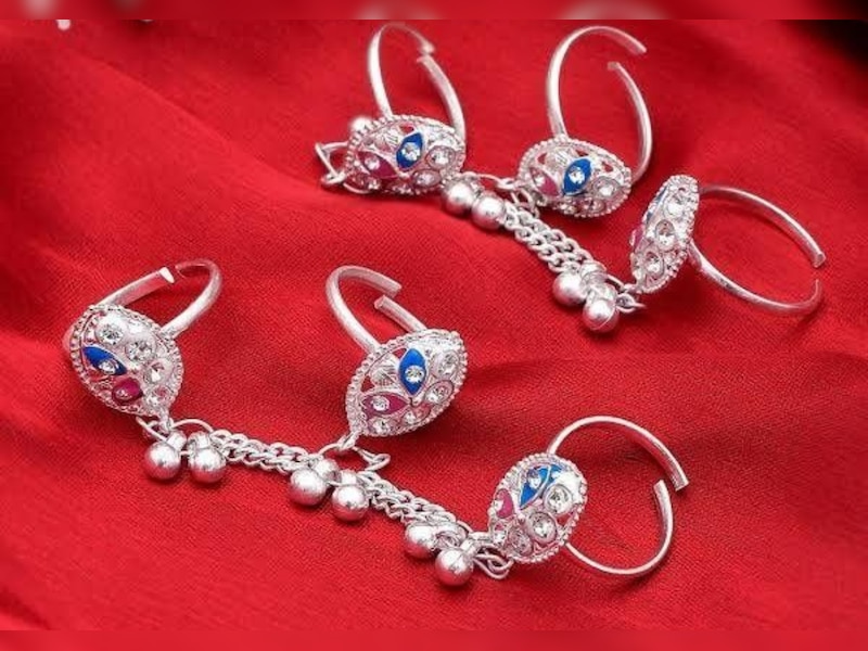silver chain bichiya designs for newly bride latest silver chain toe ...