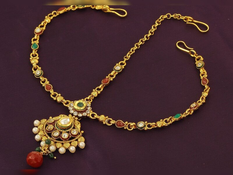 gold plated matha patti designs latest bridal gold matha patti designs ...