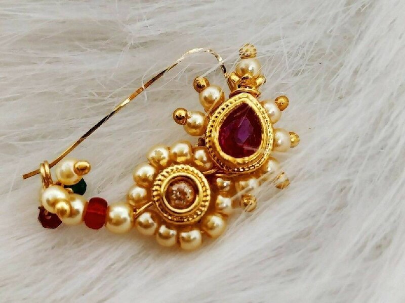 Maharashtrian nath design in 1 gram gold here is latest peshwai nath ...