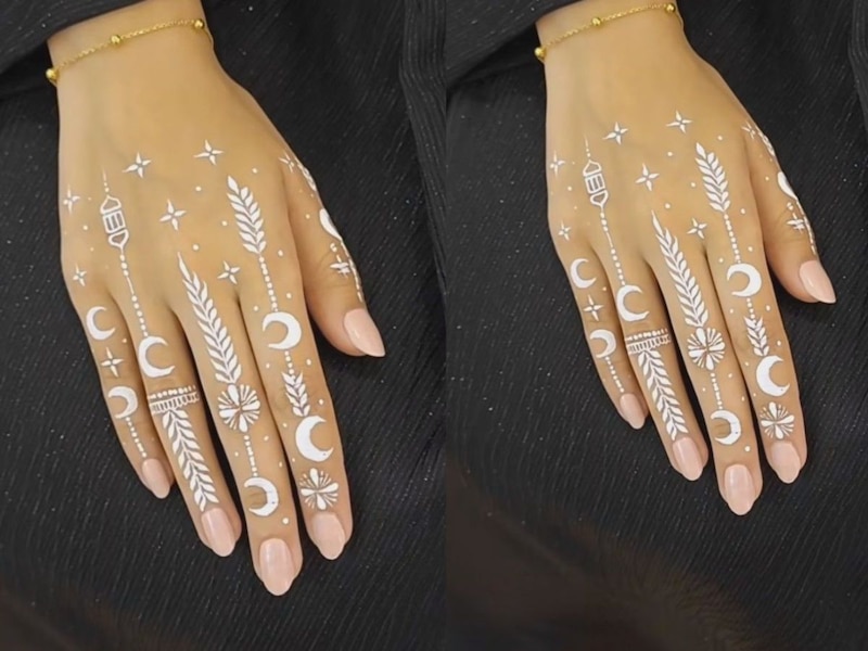 Apply white mehndi designs to give a new touch to your hand on Eid ...
