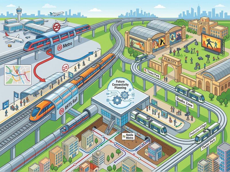 noida jewar airport connectivity with 4 expressway metro train and rrts ...