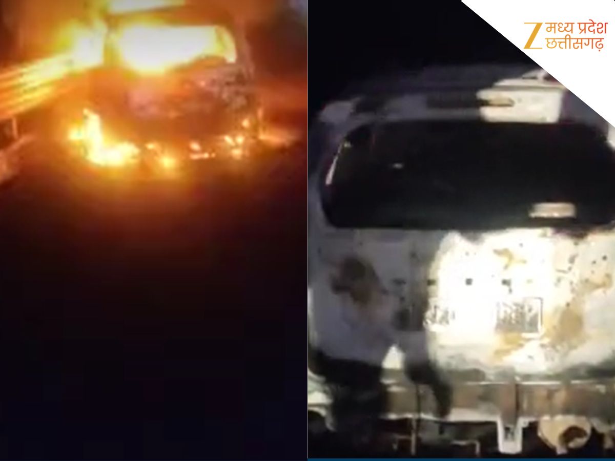 Car catches fire on Delhi Mumbai Expressway in Alwar district 5 people ...