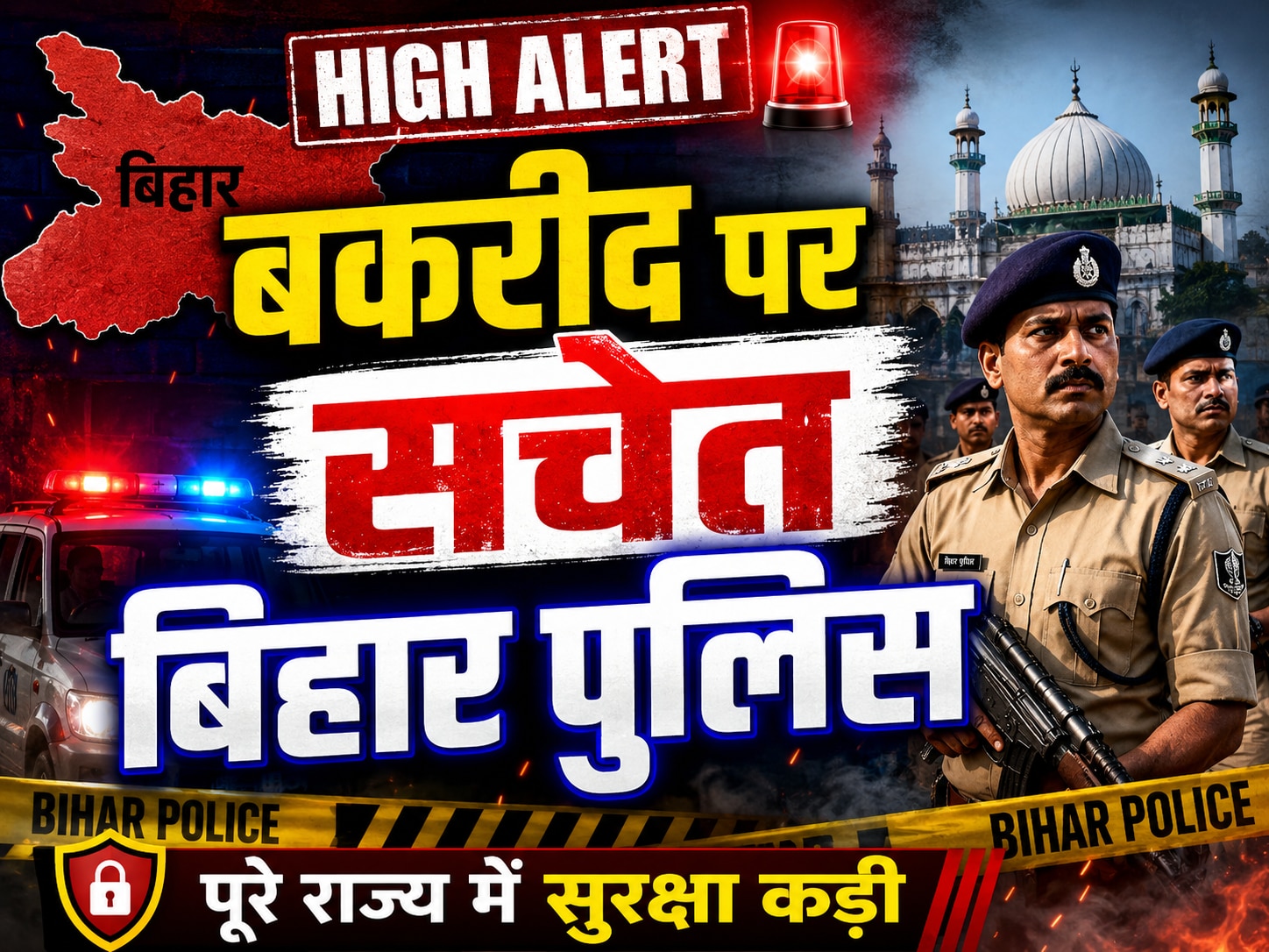 बकरीद पर हर जिले में चौकसी बढ़ी, अधिकारियों को अलर्ट मोड में रहने का आदेश