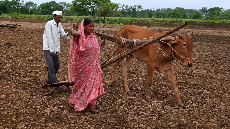 latur farmer wife pulling plow viral video maharashtra govt provides ...