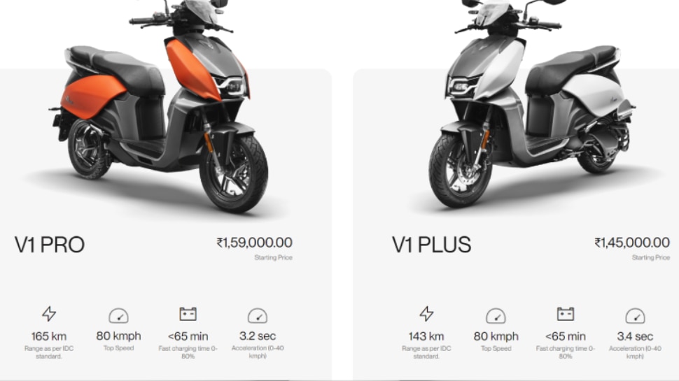 Hero electric scooter: Vida V1 Pro vs V1 Plus; Price and Features ...
