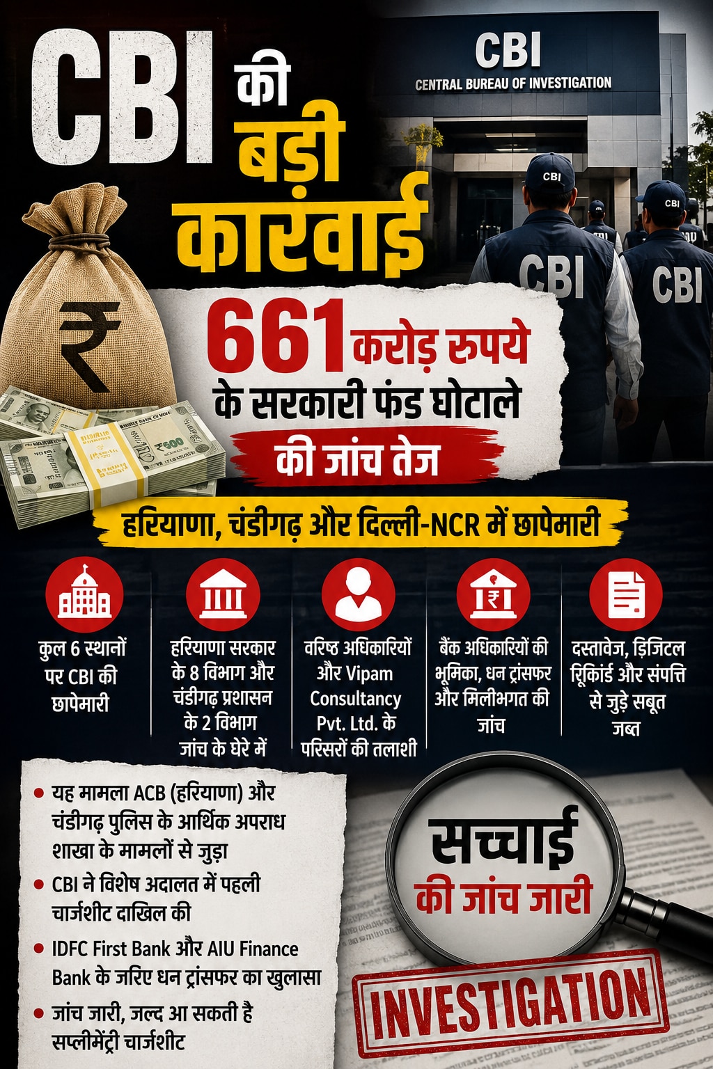 cbi raid 661 crore government fund scam haryana chandigarh delhi ncr ...