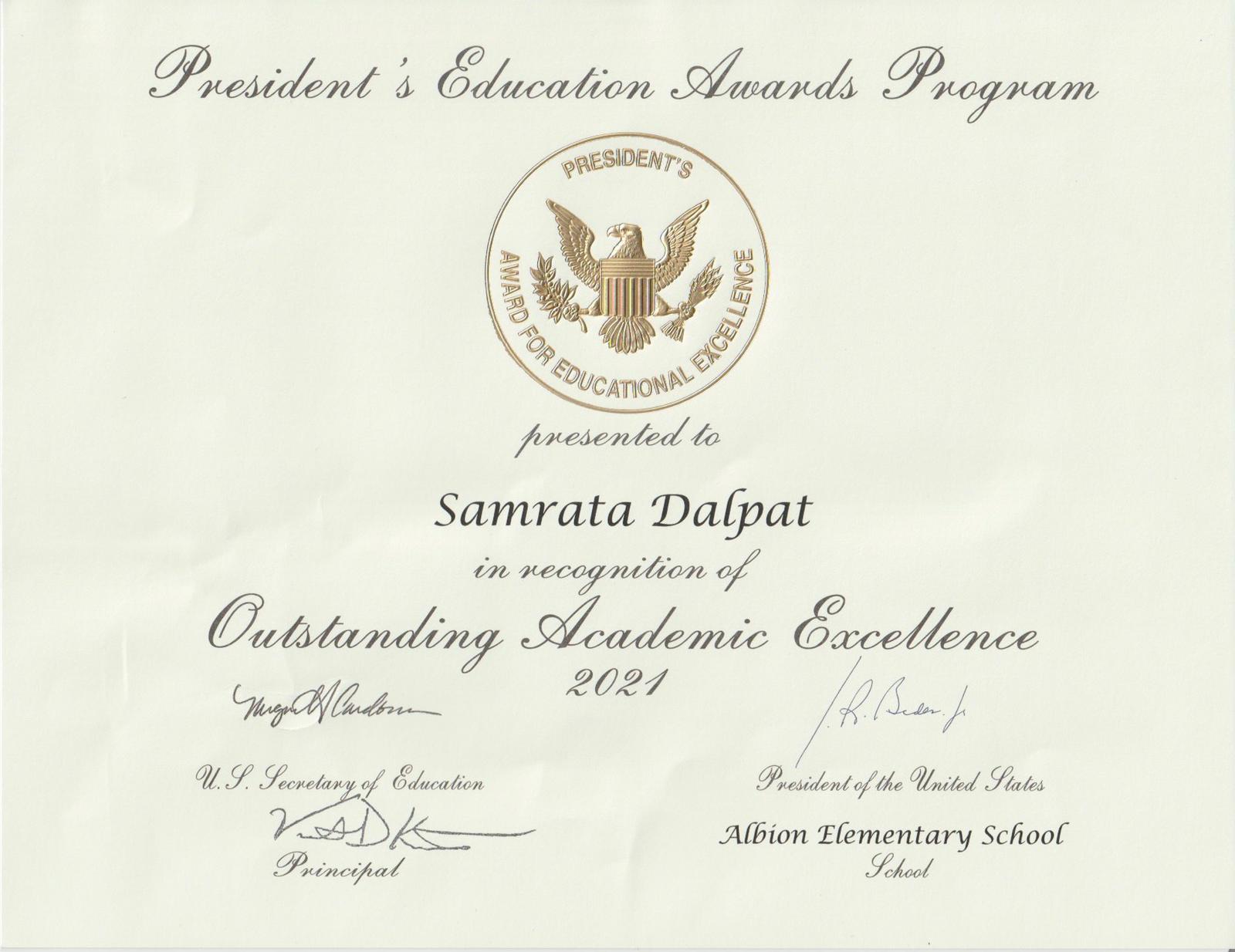 Sambalur Girl Samrata Dalpat US President Joe Biden Presidential Award sambalur-girl-samrata-dalpat-us-president-joe-biden-presidential-award