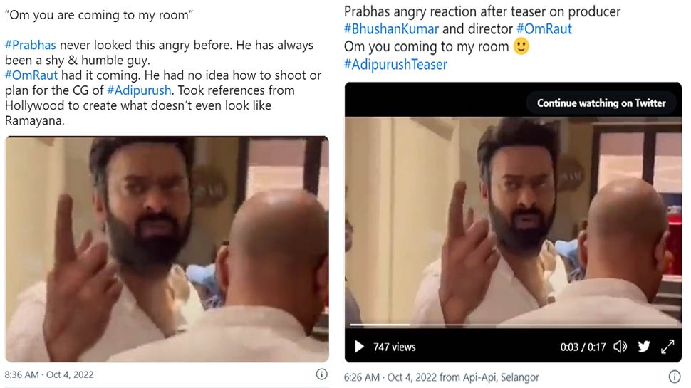 Adipurush Teaser Bad VFX Angry Prabhas Calls Director Om Raut In His ...