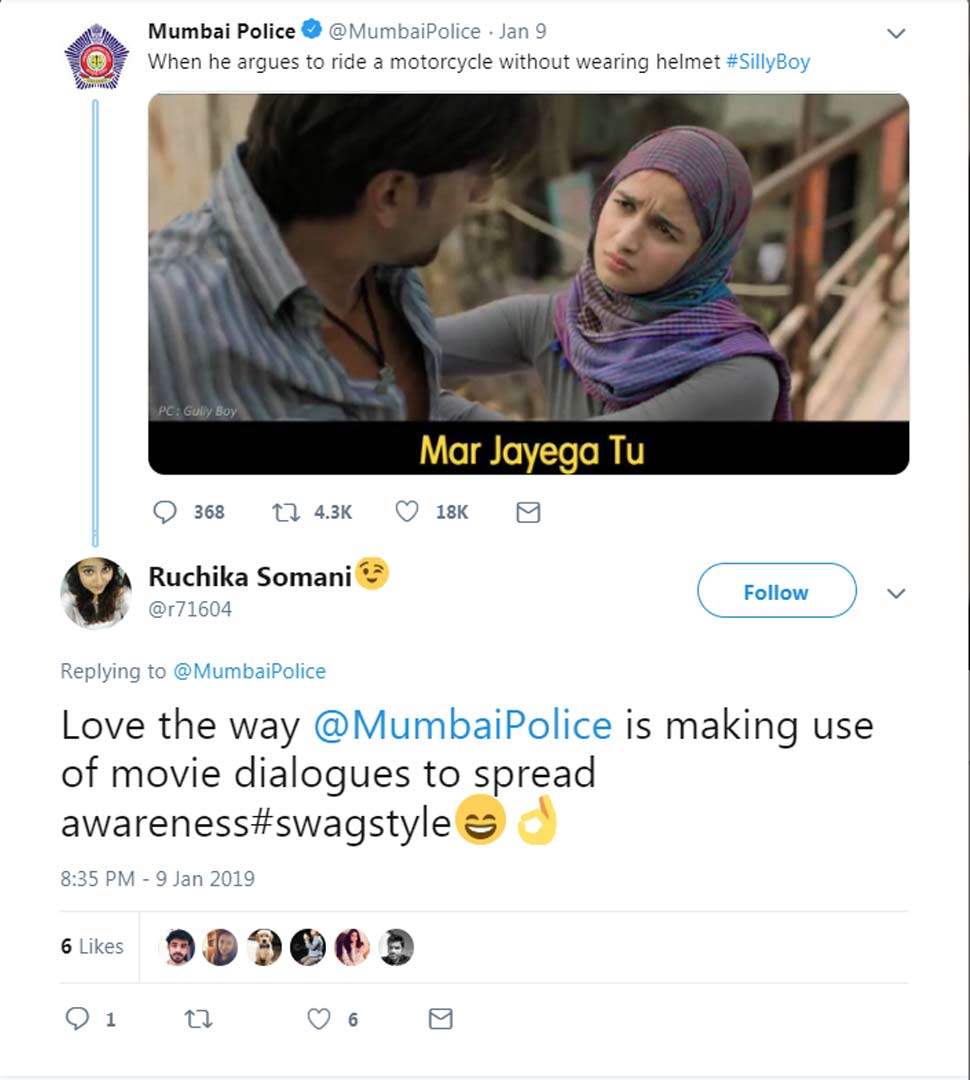 Mumbai police used gully boy meme for promote road safety | मुंबई पुलिस ...