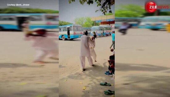 two old men hit each other with slippers at bus stand haryana tau viral ...
