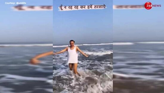 uncle dance like girl on the beach wearing rupa banyan on aa hi jaiye ...